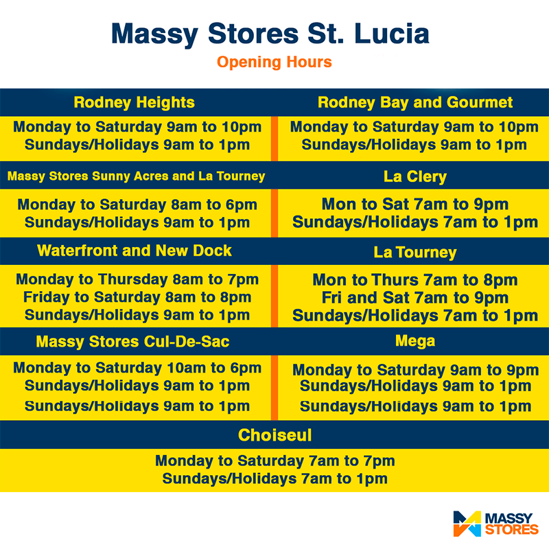 Operating hours Massy Stores SLU